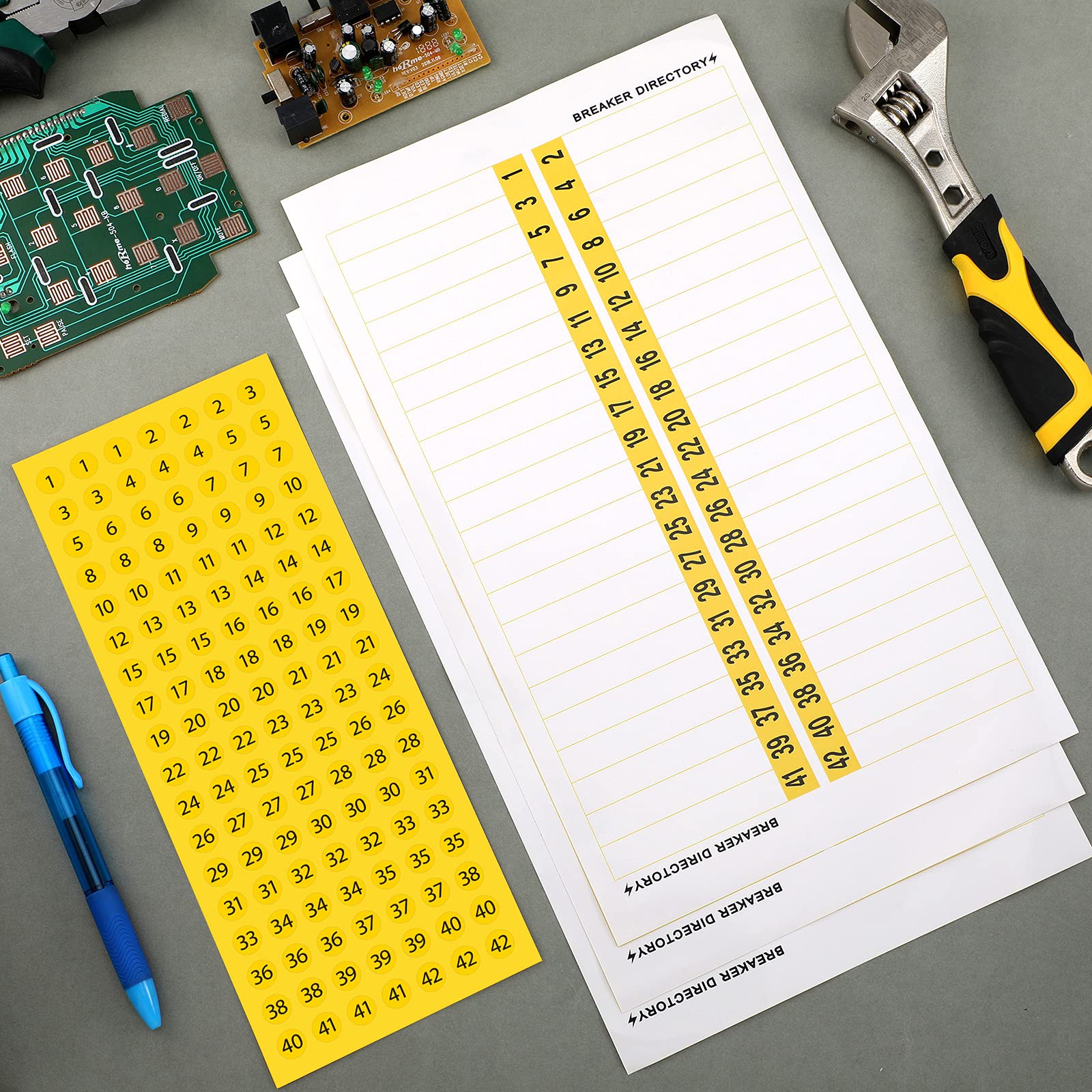 Snapklik.com : 4 Pieces Electrical Panel Label Breaker Directory Label ...