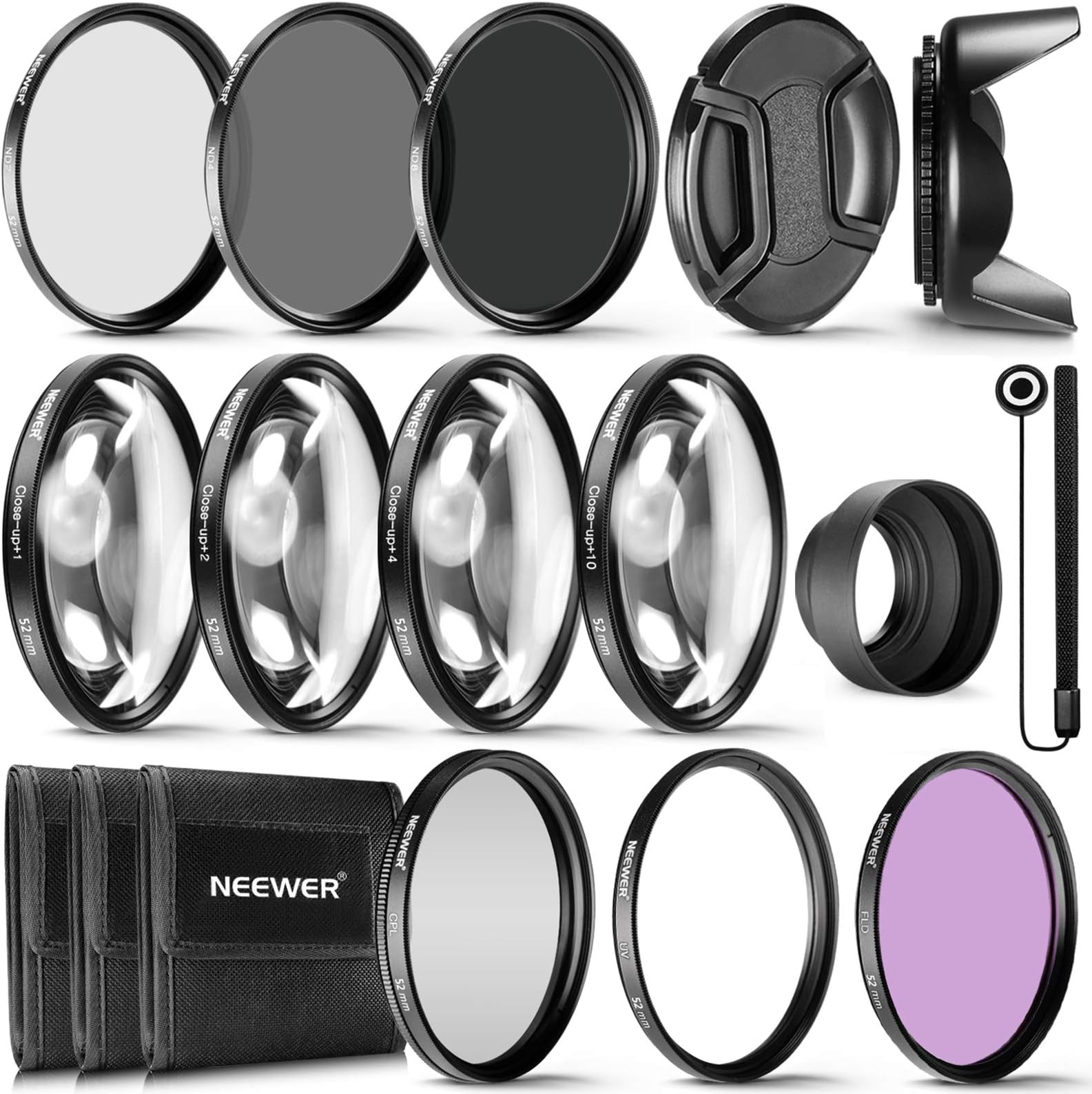 Amazon.com : Ultimaxx 52MM Complete Lens Filter Accessory Kit: 6 ...