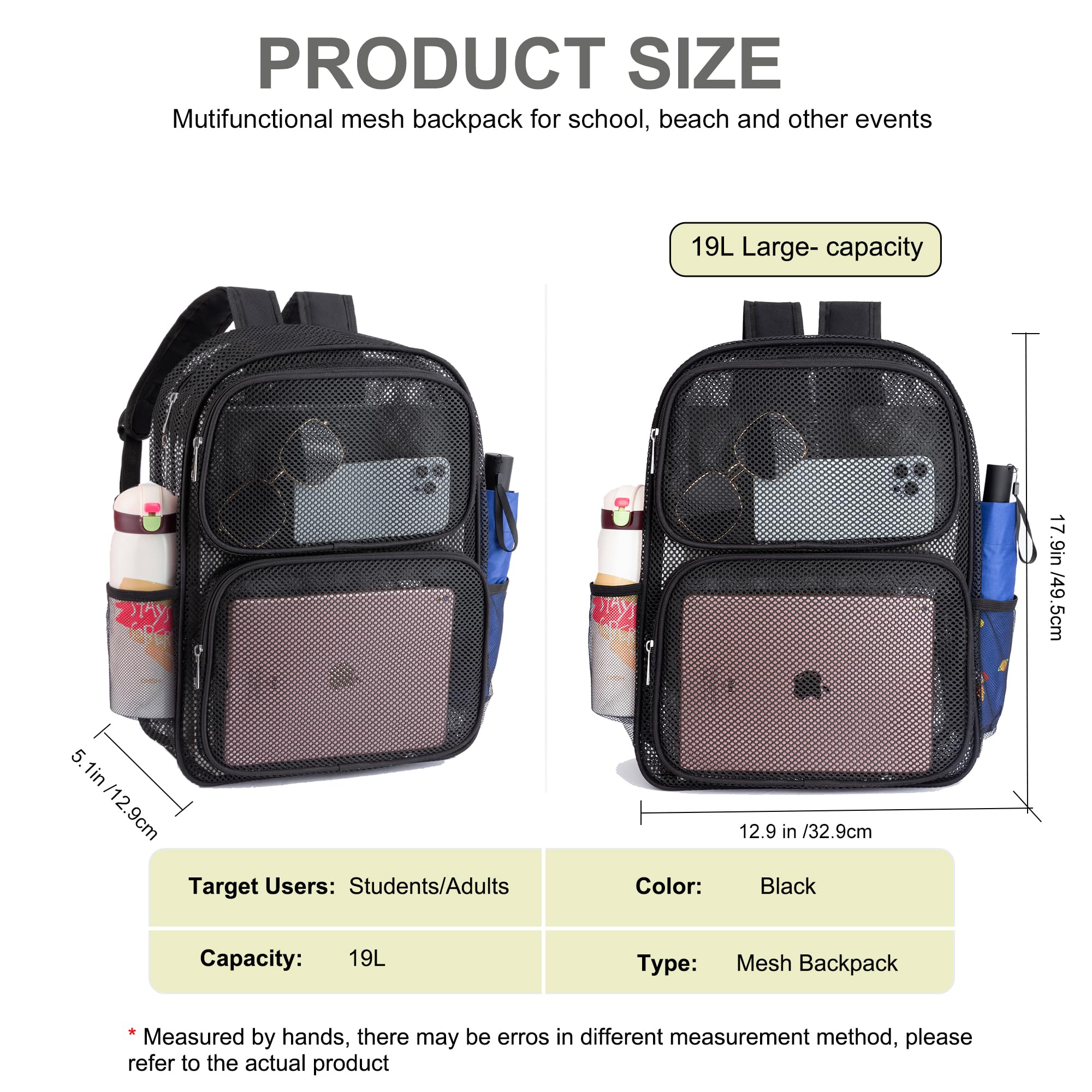 Snapklik.com : Enttgo Mesh Backpack For School Heavy Duty Mesh Book Bag ...