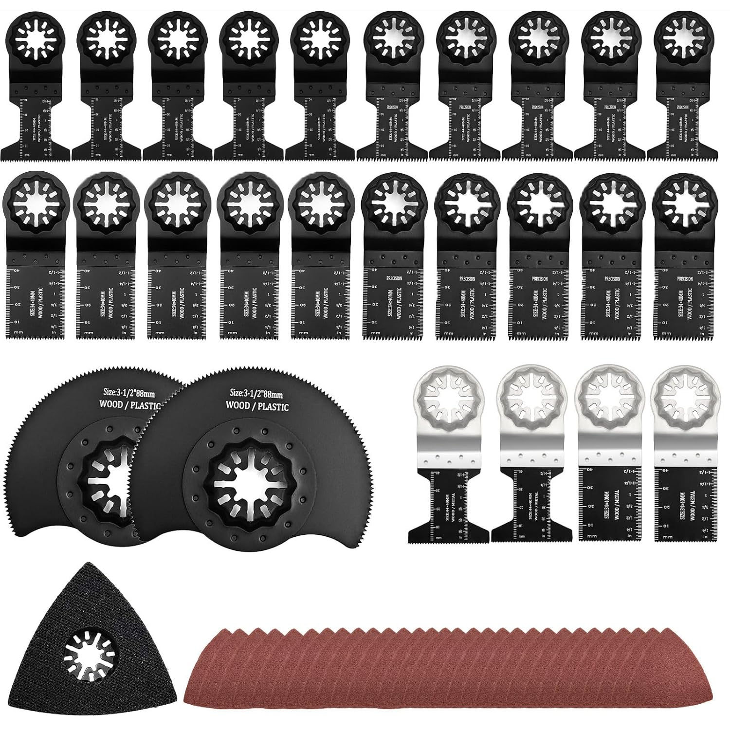 Poetry Chess Starlock Oscillating Blades, 57 pcs Multi Tool Saw Blades ...