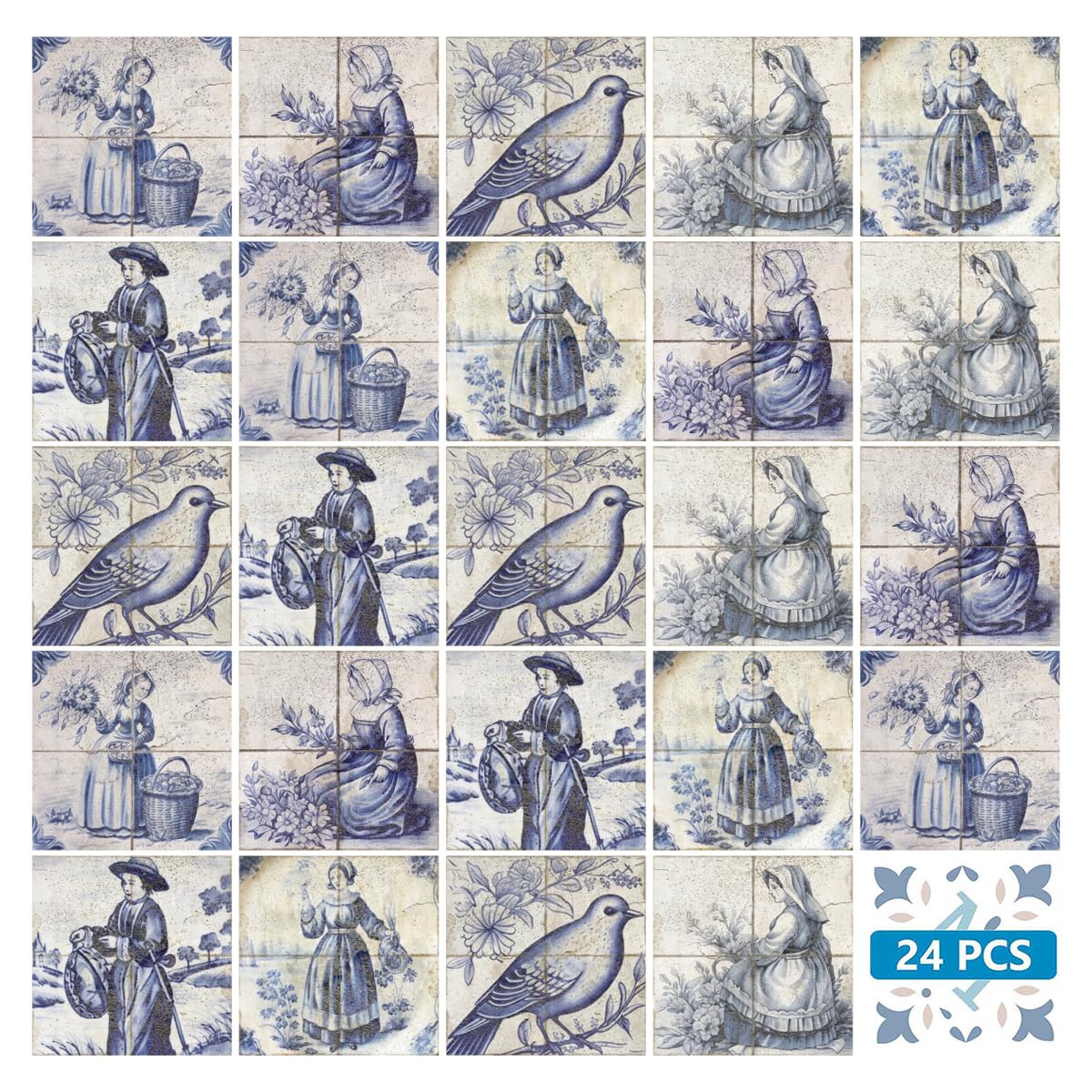 Amazon.com: Delft Peel and Stick Tile Stickers, backsplash Design Stick ...