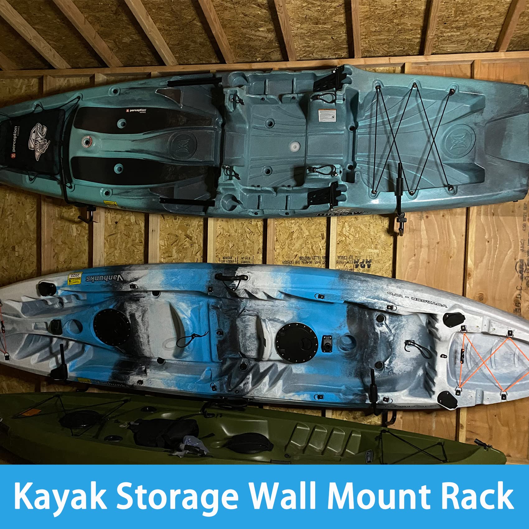 Snapklik.com : Tengchang 2 Pairs Kayak Storage Wall Mount Rack Ladder ...