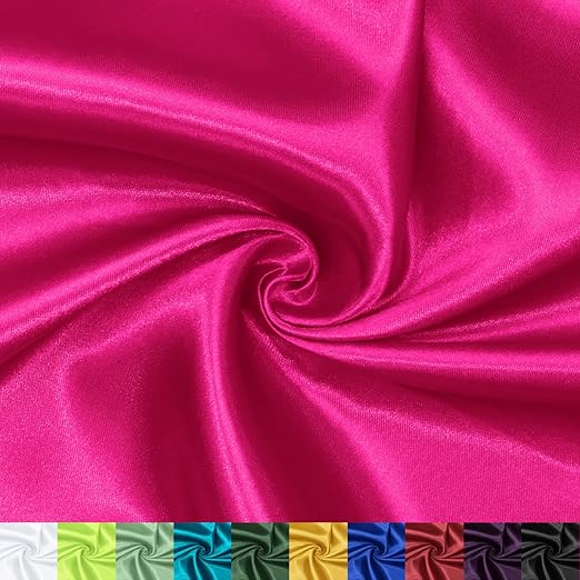 Amazon.com: P Pothuiny 60 Inch Wide Hot Pink Satin Fabric by The Yard ...