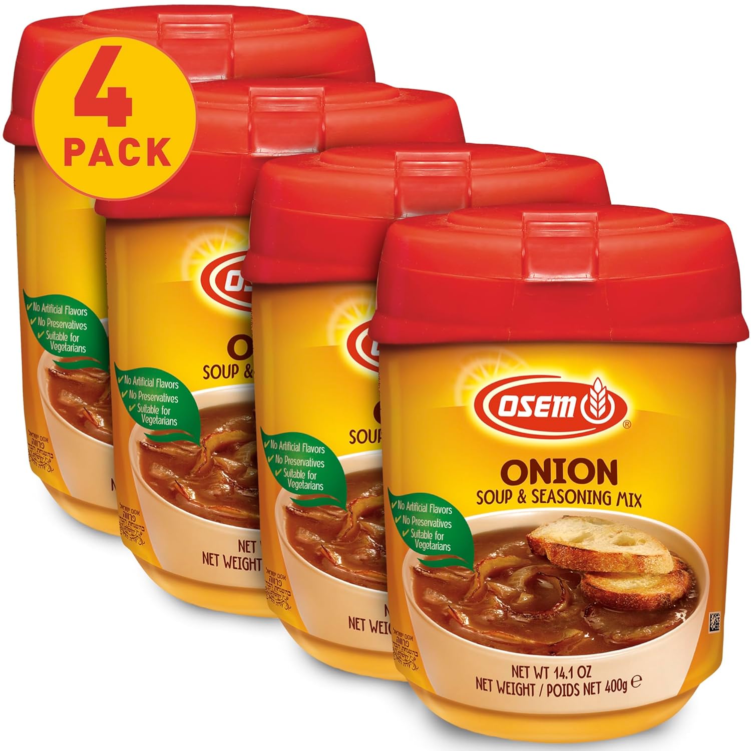 Amazon.com : Osem Onion Soup Mix, Savory Flavor, 14.1oz (Pack of 4 ...