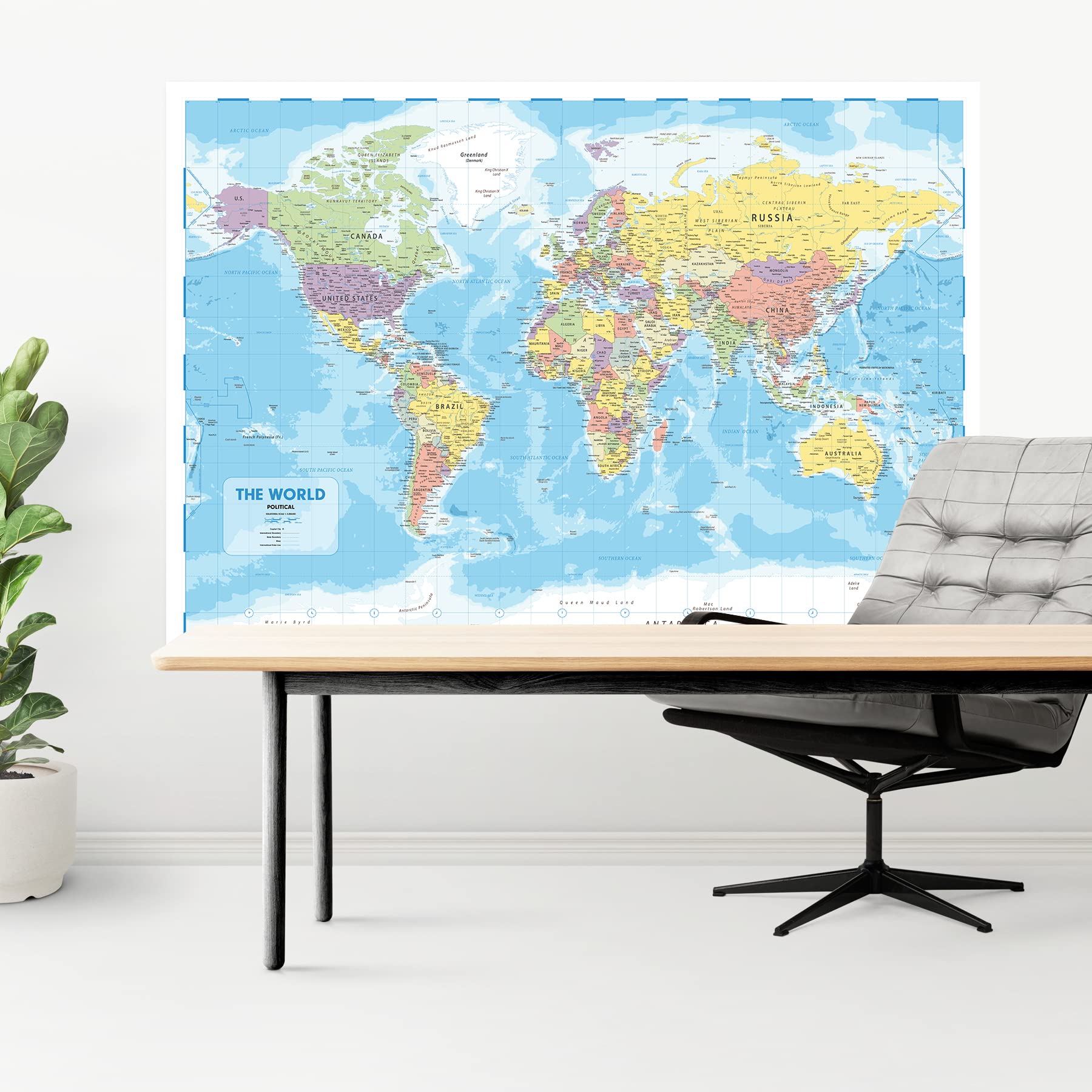 Large Wall Map Of The World Poster Political Map Wall | Desertcart INDIA