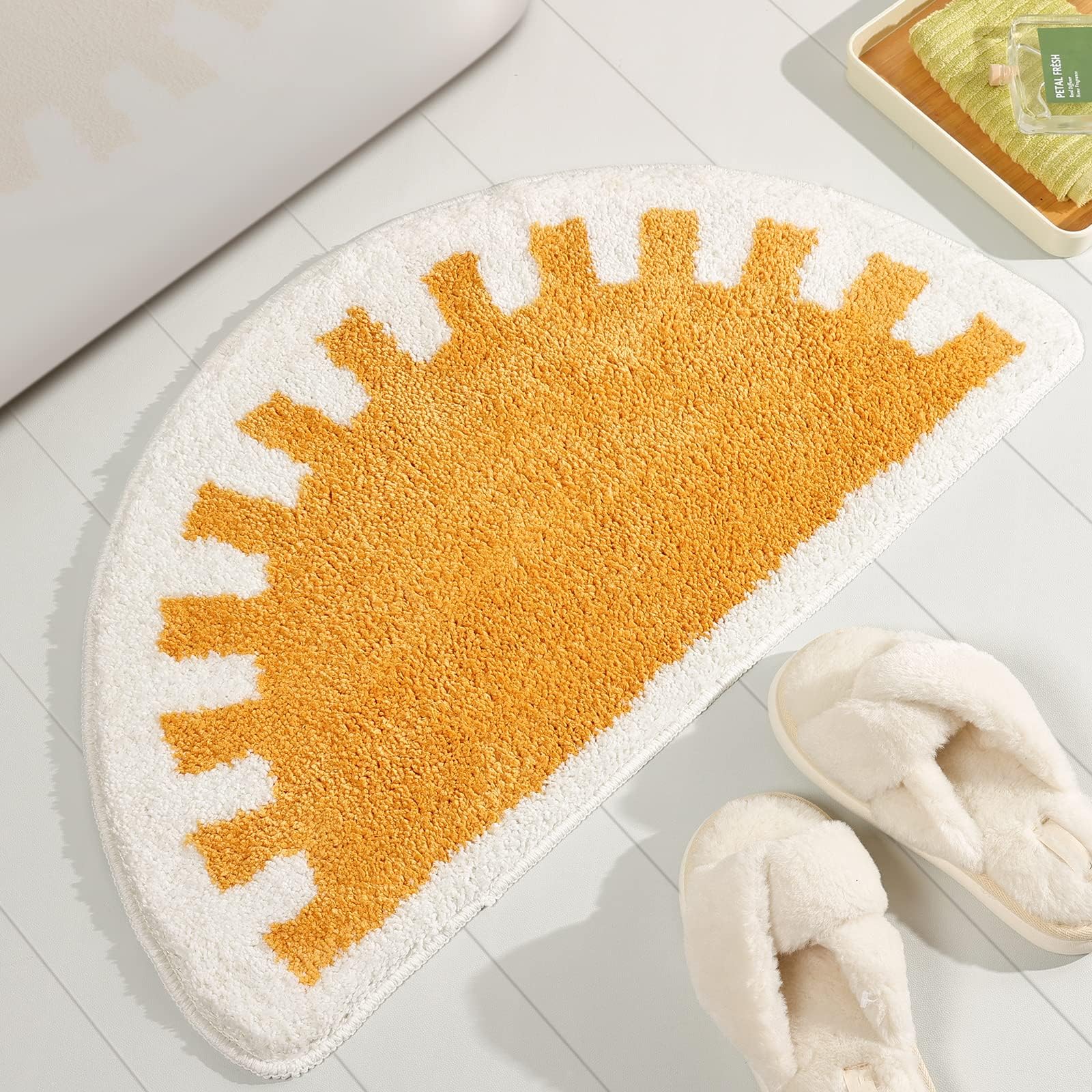 Amazon.com : MOOUS Half Moon Door Mat Shaggy Pile Rug Semi Circle Half ...