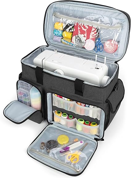 Amazon.com: CURMIO Sewing Machine Case, Universal Travel Bag Compatible ...
