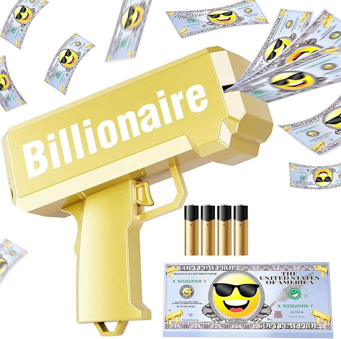 Amazon.com: Gold Money Gun Shooter Cash Cannon Money Shooter Gun for ...