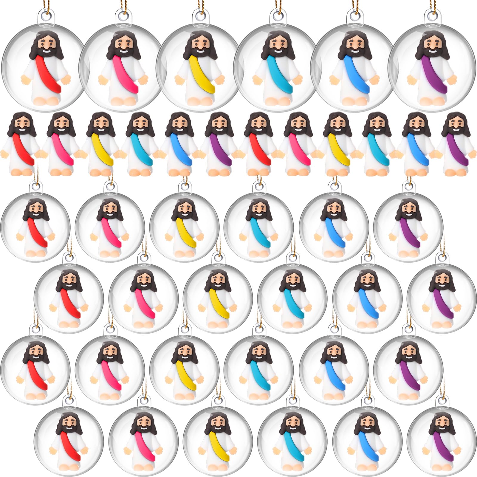 Amazon.com: Vercraft 48 Sets Mini Jesus Figures with 48 Clear Fillable ...