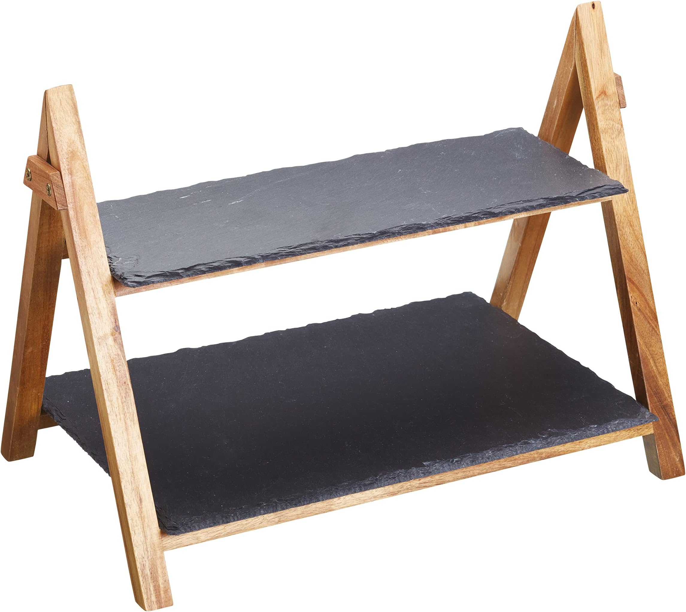 Artesa Raised Wooden Serving Platter, Rustic Acacia Wood Design ...