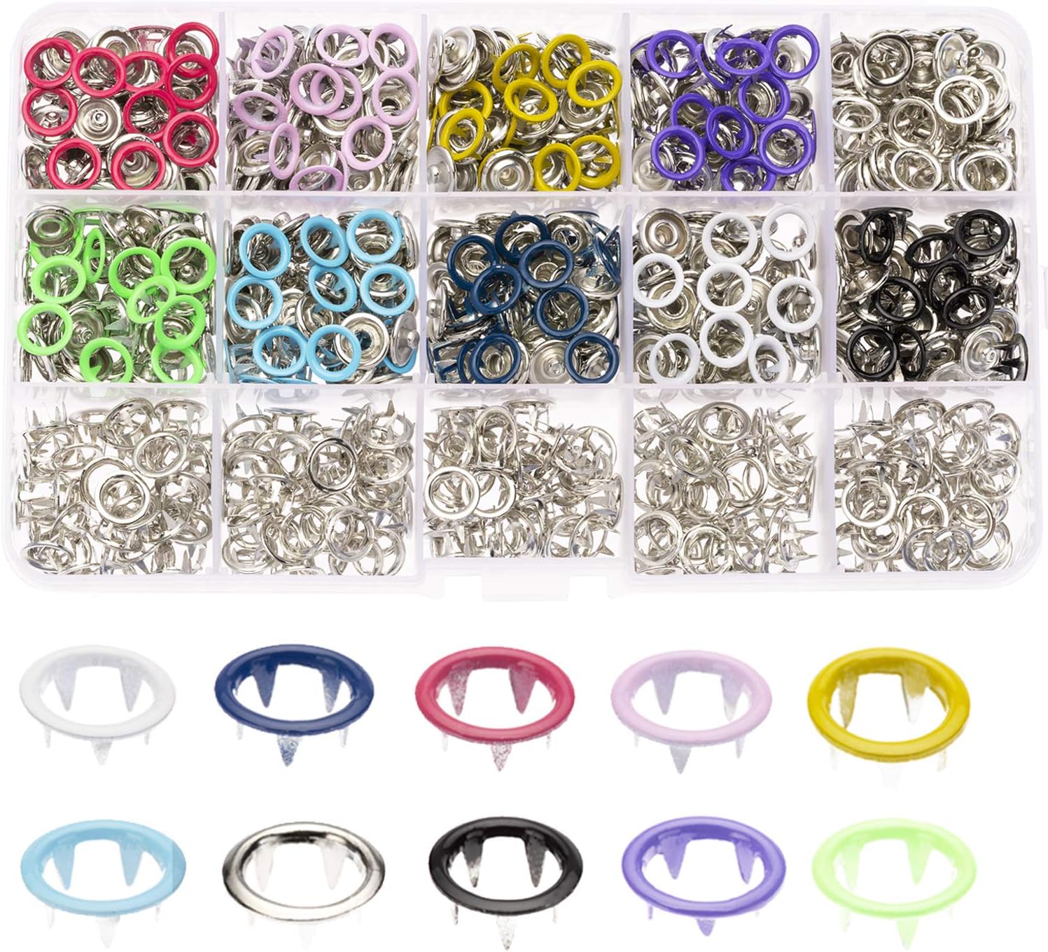 Amazon.com: 200 Sets Snap Fasteners Kit Without Tool, LYNDA Multi-Color ...