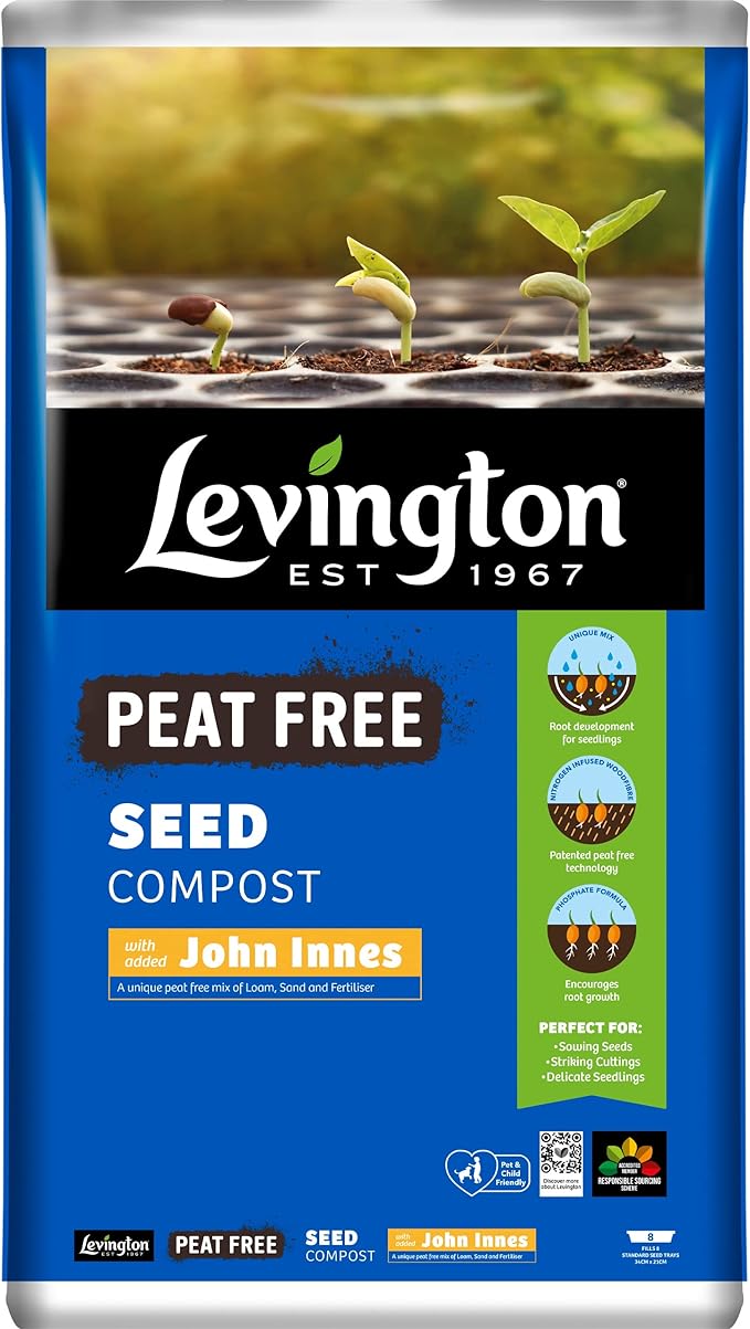 Levington PEAT FREE Seed Compost, with added John Innes, 25 Litres ...