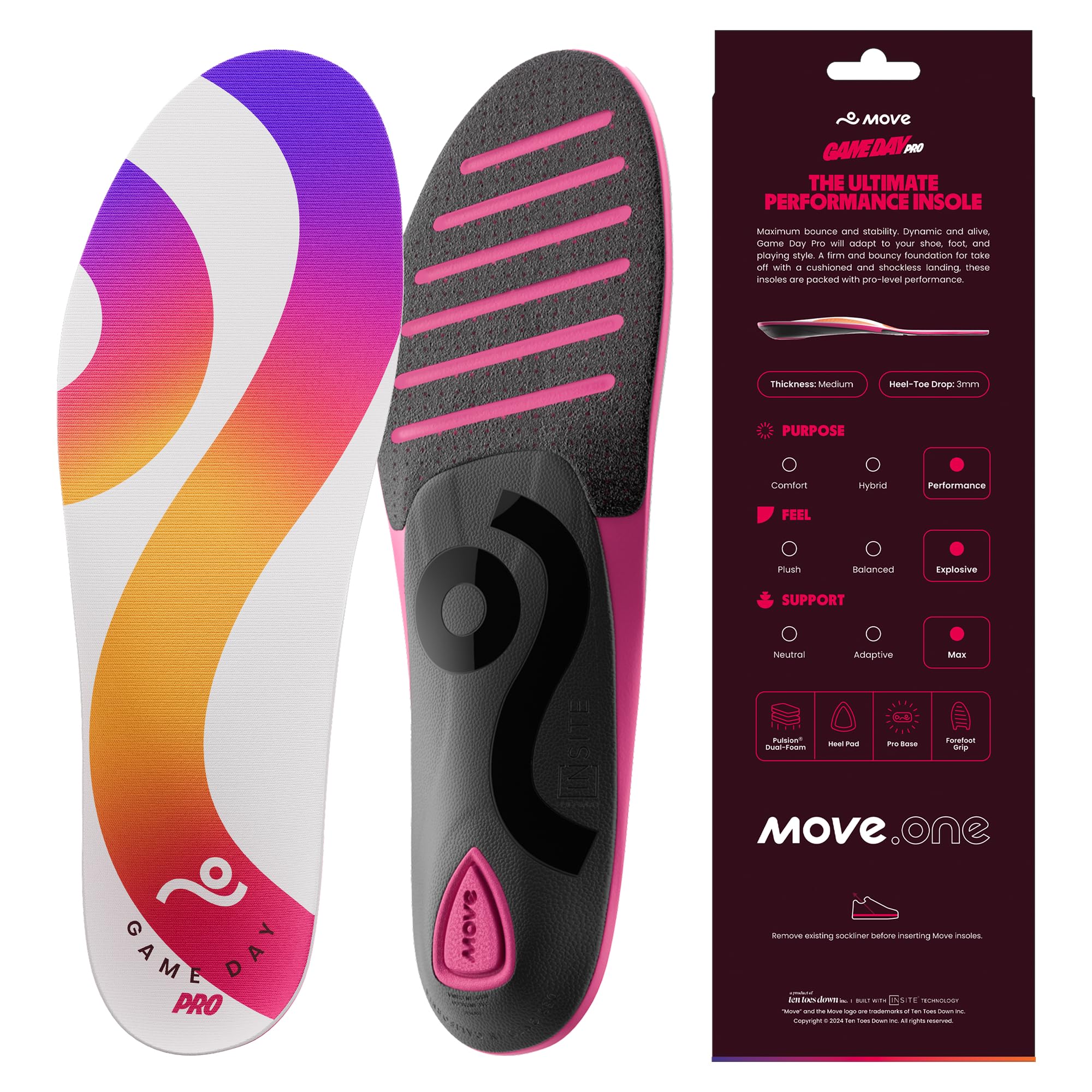 Amazon.com: MOVE Game Day Pro- Ultimate Performance Sports Insoles for ...