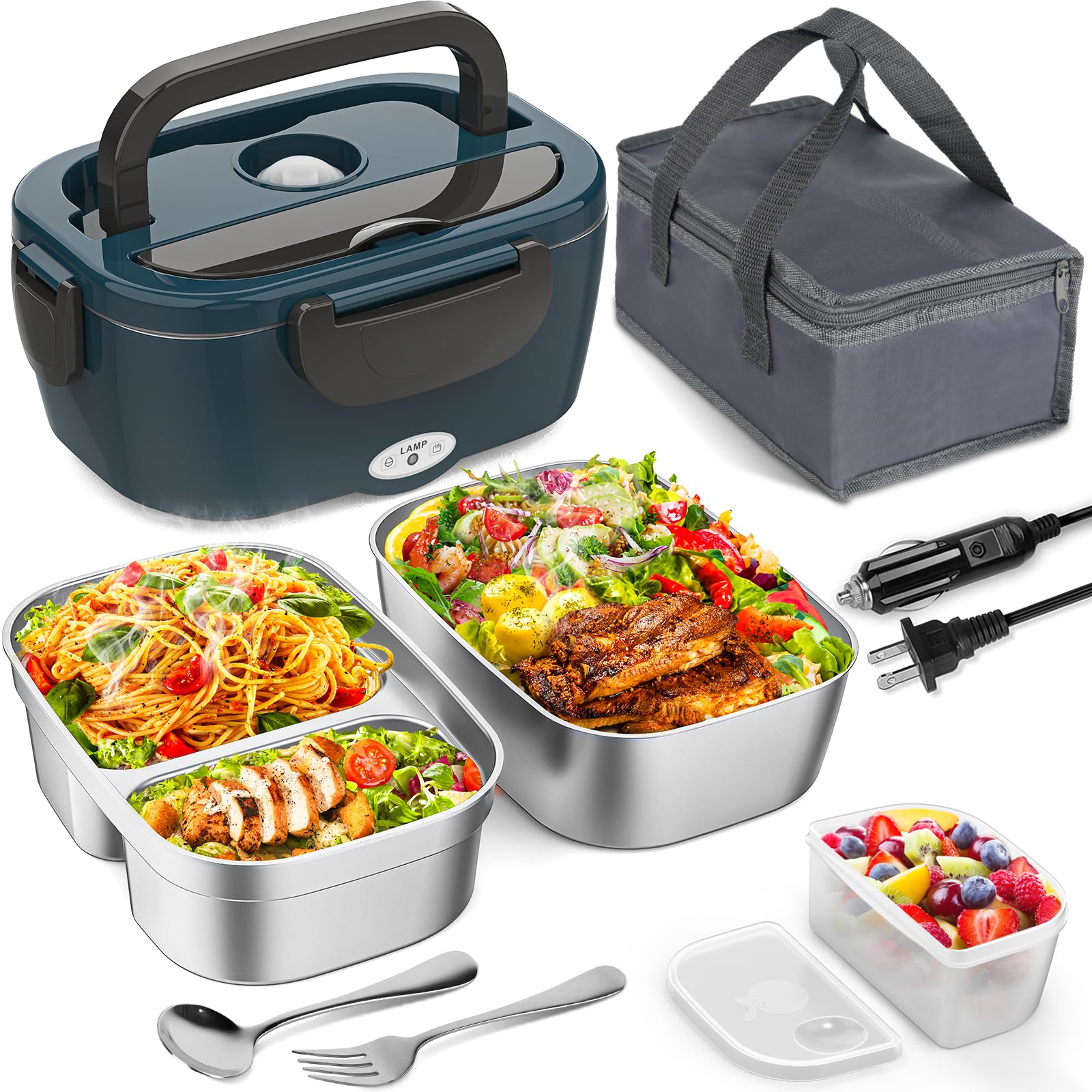 Amazon.com: Vingud Electric Lunch Box, Heated Lunch Box for Adults with ...