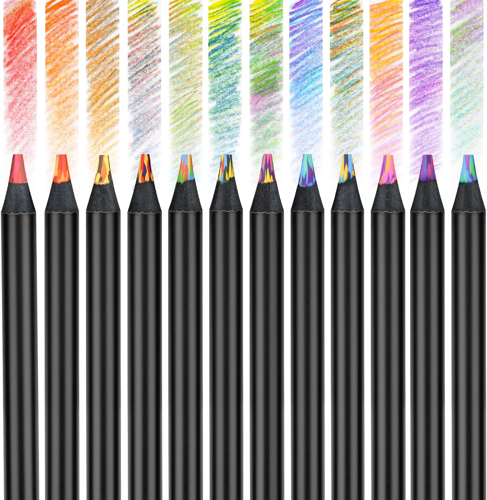 Amazon.com: Koh-I-Noor Tri-Tone Multi-Colored Pencil Set, 12 Assorted ...