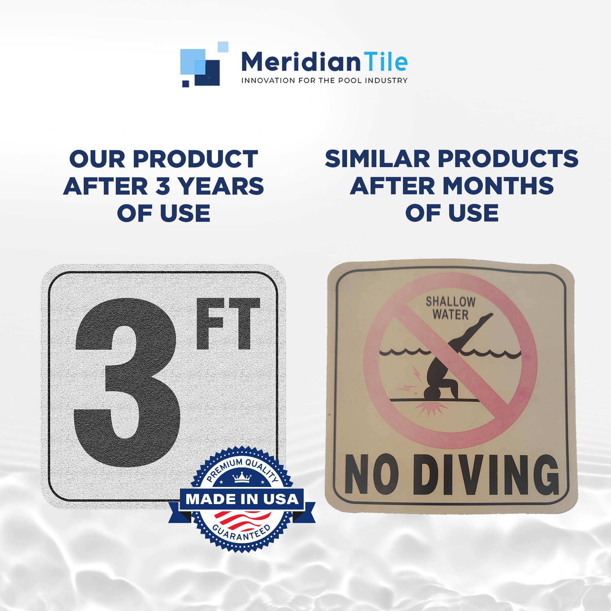 Snapklik.com : Aquatic Custom Tile, 3FT Pool Depth Markers, 6x6 Inches Vinyl Pool Stickers ...