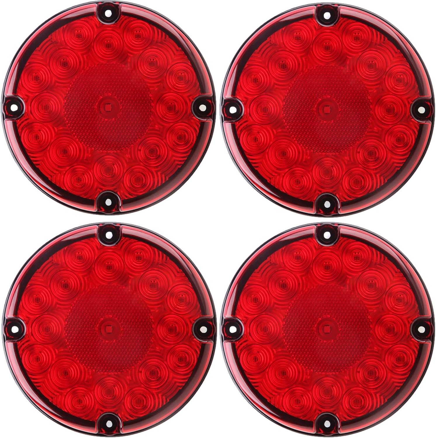 Amazon.com: 4Pcs 7" Inch Round Bus LED Tail Light Red 17 LED Truck ...