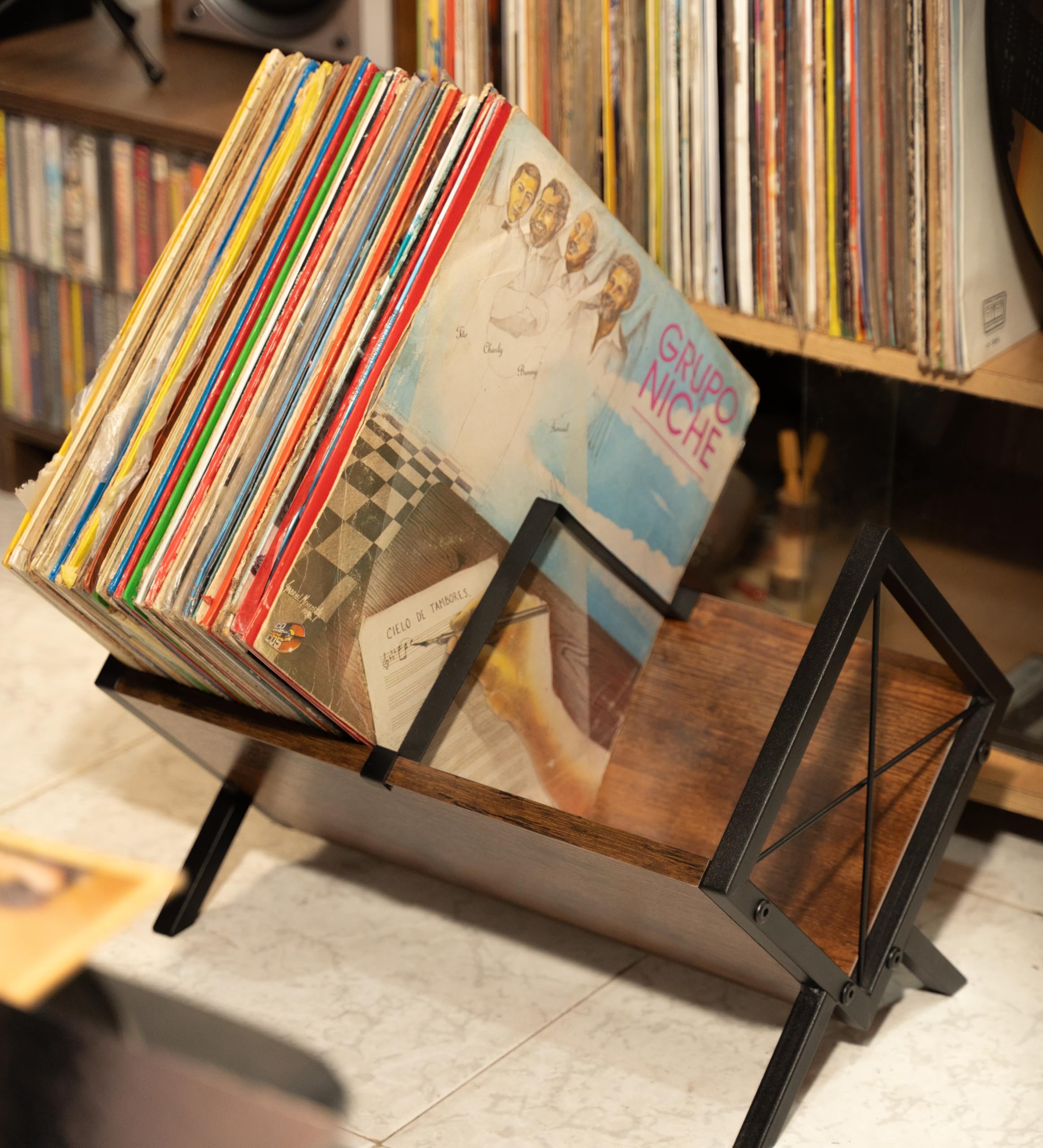 Amazon.com: RecordGroove Vinyl Record Holder, 80-100 LP Vinyl Record ...