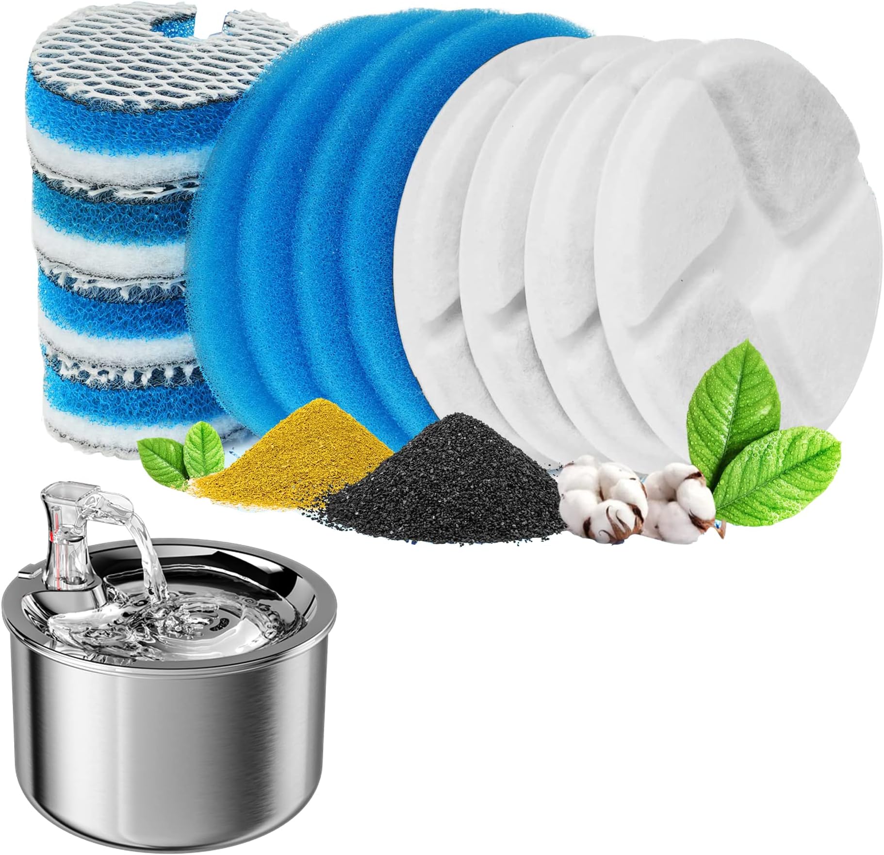 Amazon.com : Homtyler Stainless Steel Cat Water Fountain Filters 6 Pack ...