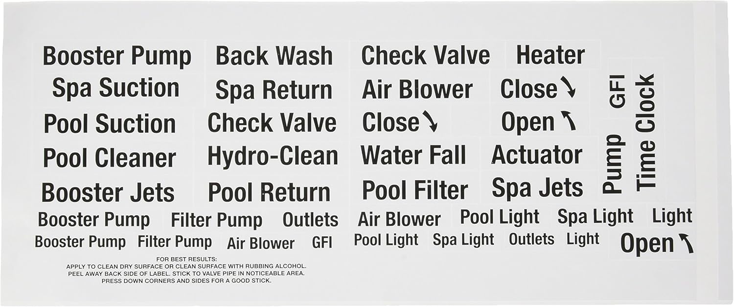 Amazon.com : Poolmaster 40422 Pool Equipment Identification Labels ...