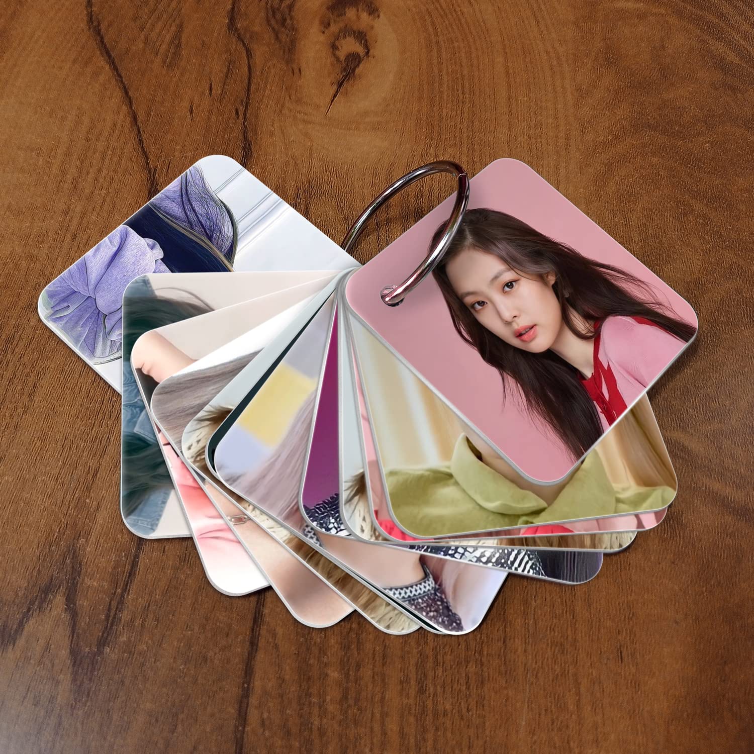 Black Pink Flash 1mm Thick Cards with Snap Key Ring (Set of 12 Cards 24 ...