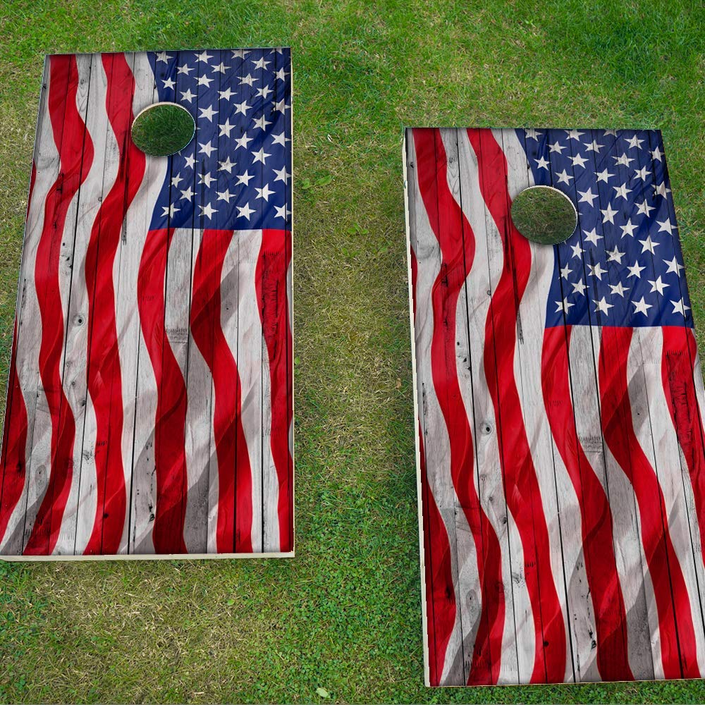 Red Flags Game Thin Red Line Flag Cornhole Board Skins - Vinyl Wrap ...