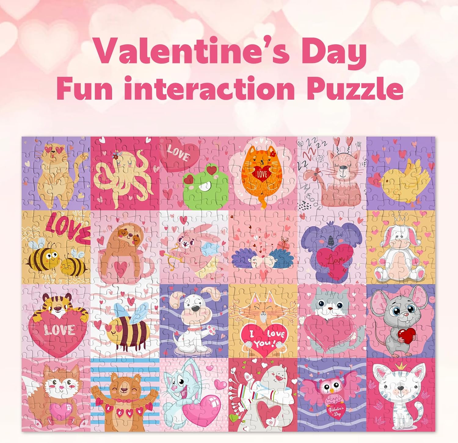Rompecabezas para el día de San Valentín para niños con 24 tipos de ...