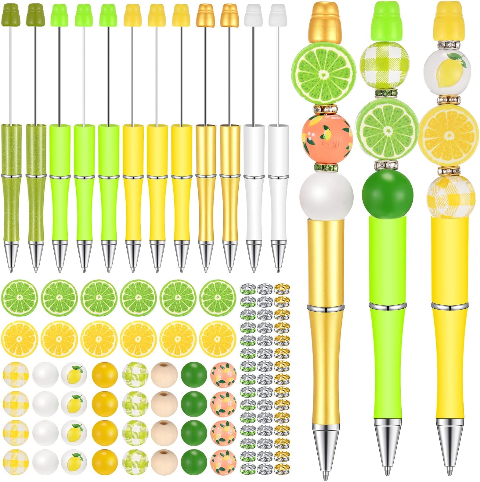 Amazon.com : Geyee 12 Set Plastic Beadable Pens Assorted Bead Pens ...