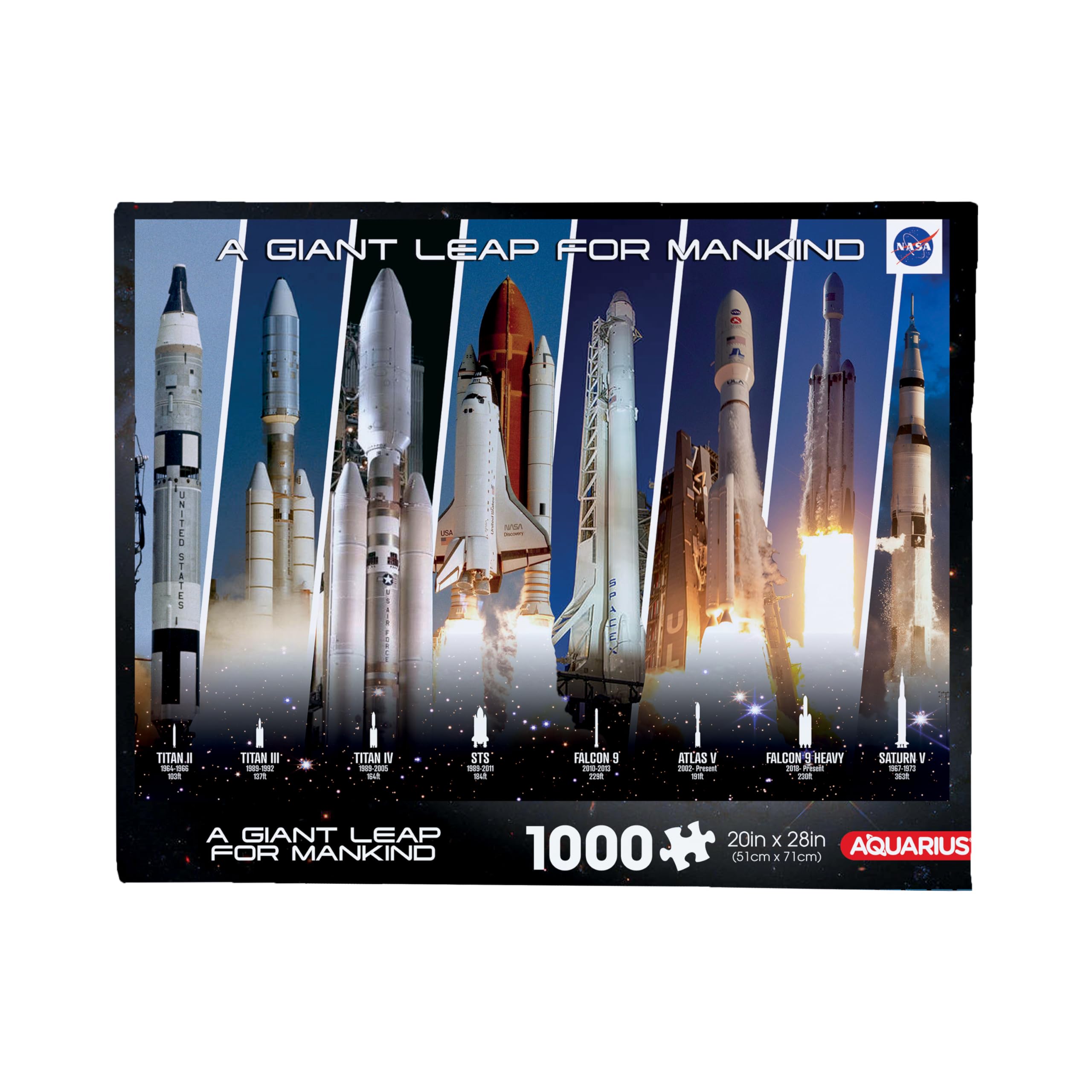 Amazon.com: AQUARIUS NASA Rocket Grid Puzzle (1000 Piece Jigsaw Puzzle ...