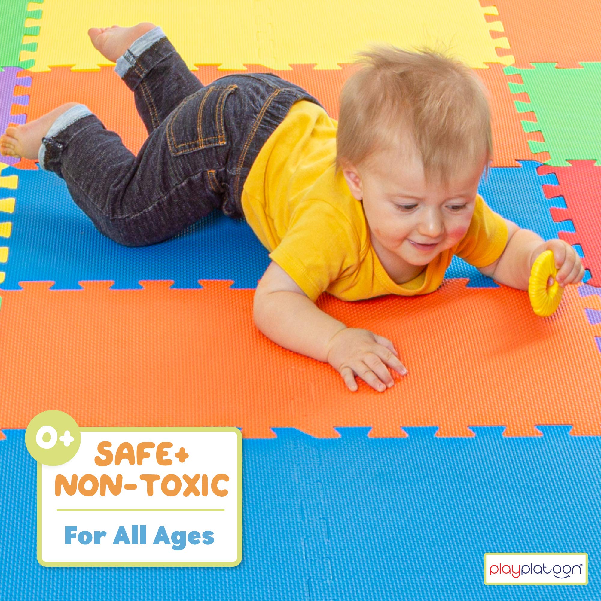 Non-Toxic Extra-Thick 36 Piece Children Play & Exercise Mat - Comfortable Cushiony Foam Floor ...