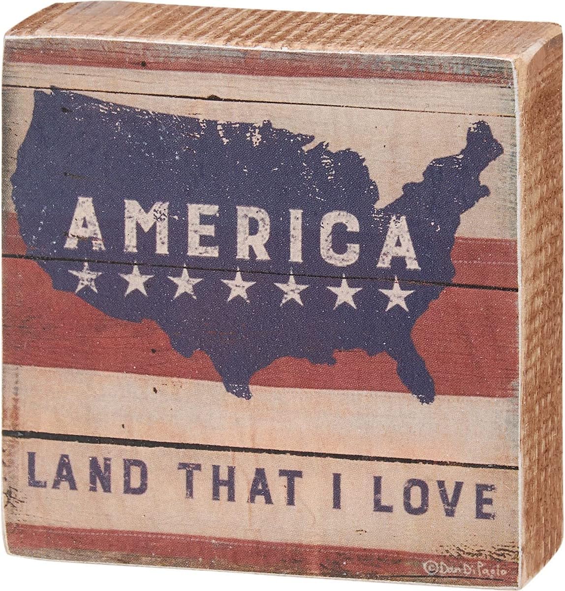 Amazon.com: Primitives by Kathy Block Sign-America, Red, White, Blue ...