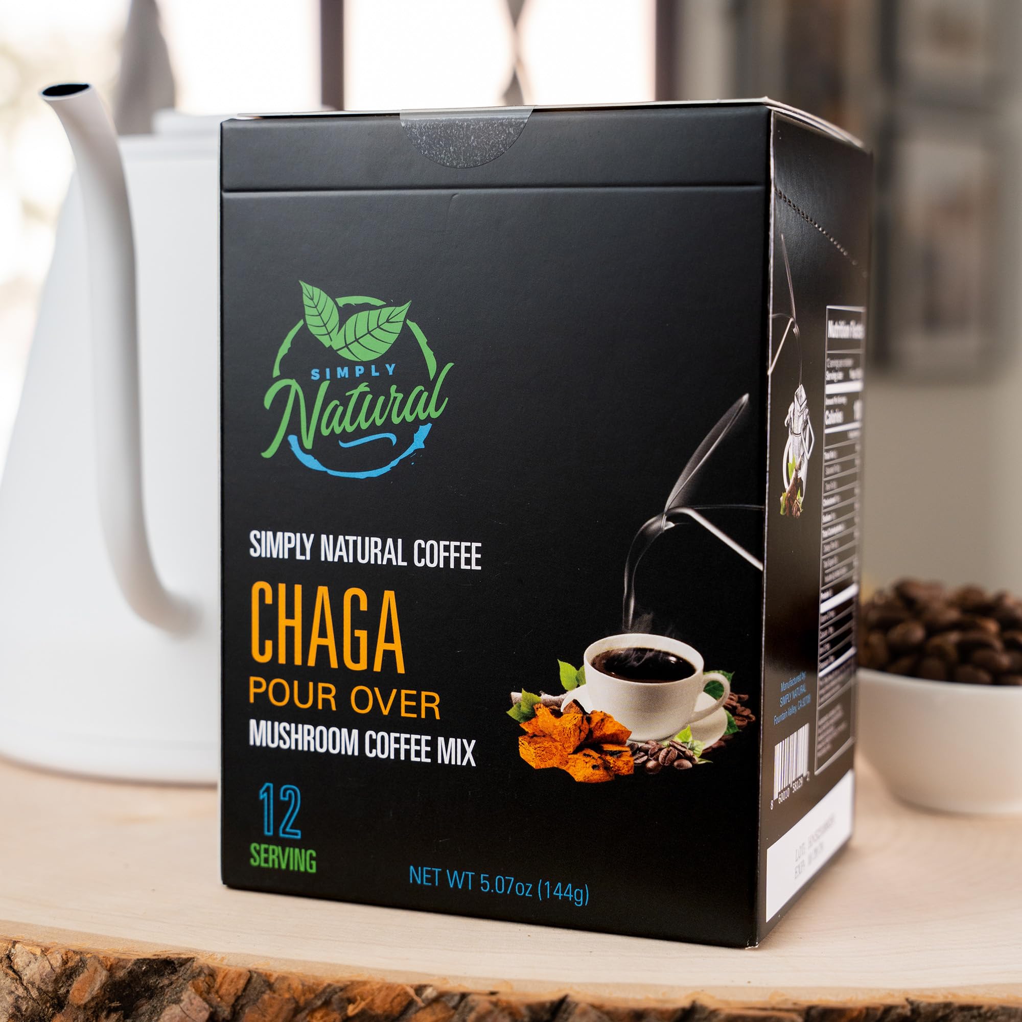 Amazon.com : Simply Natural - Chaga Mushroom Coffee - Single Serve Drip Pour Over - Immune ...