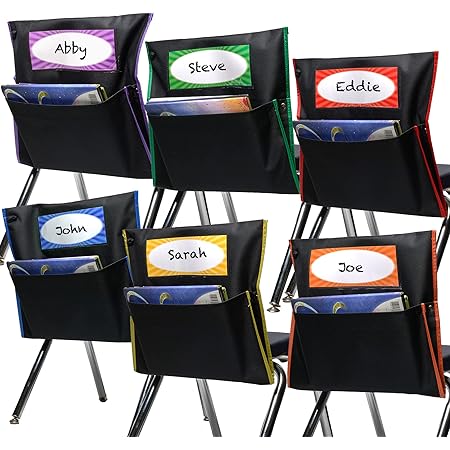 Amazon.com: 20 Pcs Chairback Pocket Chart Chair Seat Pocket Classroom ...