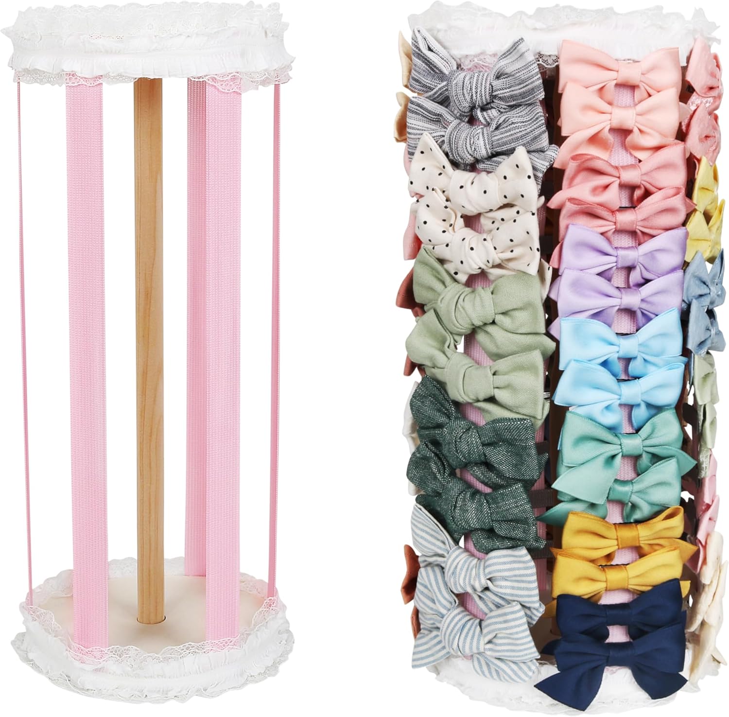 Amazon.com: Munzong Pink Bow Holder for Girls, Hair Clip & Hair ...