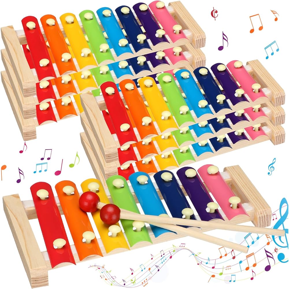 $6/mo - Finance Lukmaa 6 Pcs Xylophone for Kids Wooden Xylophone with ...