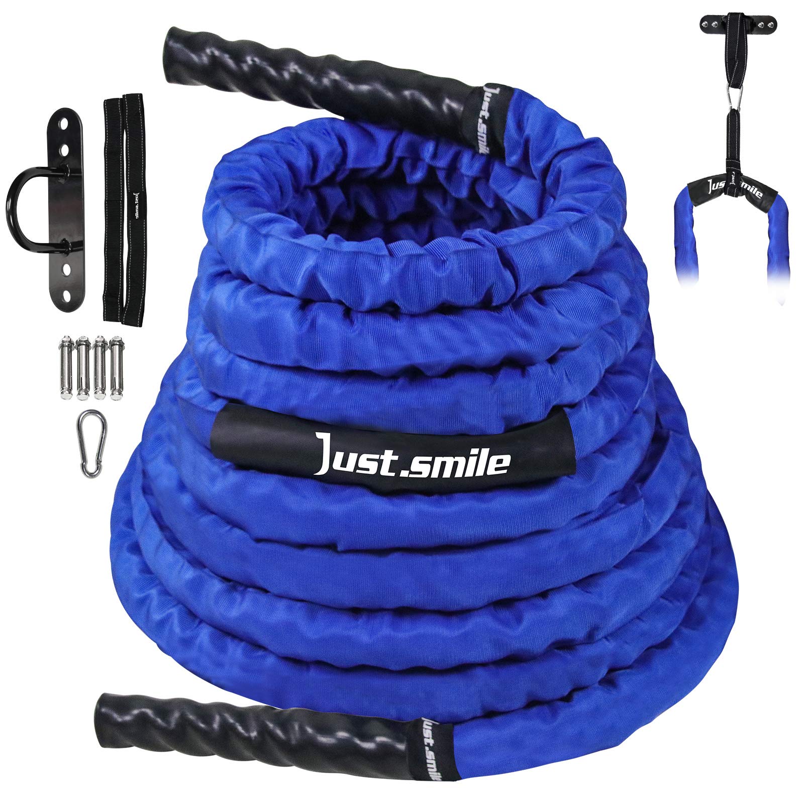 Just.smile Battle Rope 1.5/2 Inch Diameter Poly Dacron 30, 40, 50Ft ...