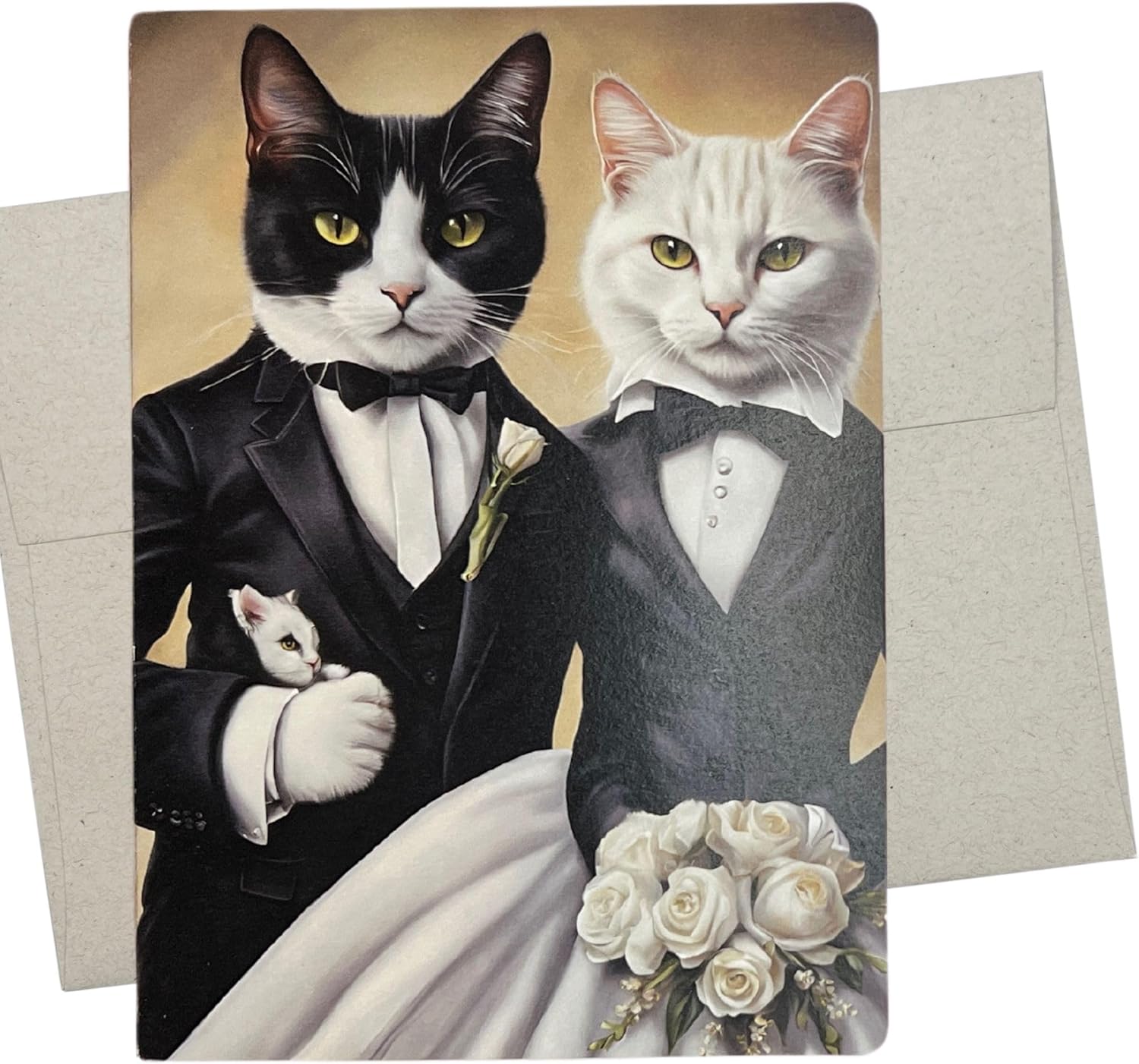 Amazon.com : Whitman and Daughter Cat Wedding Card, Cat Engagement Card ...
