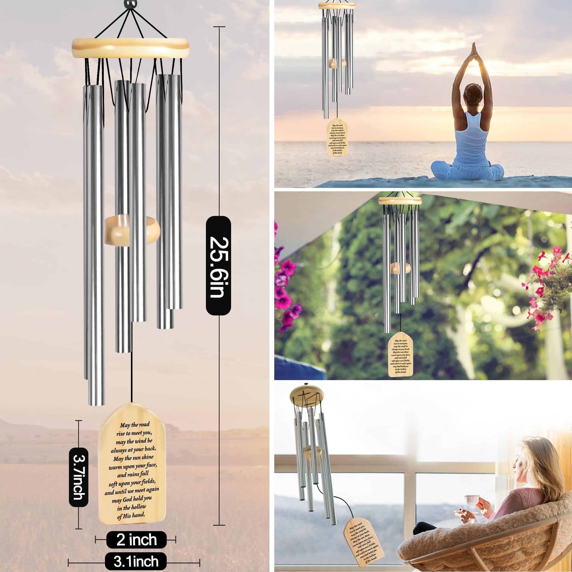 Snapklik.com : Irish Blessing Wind Chimes, Celtic Cross, May The Road ...