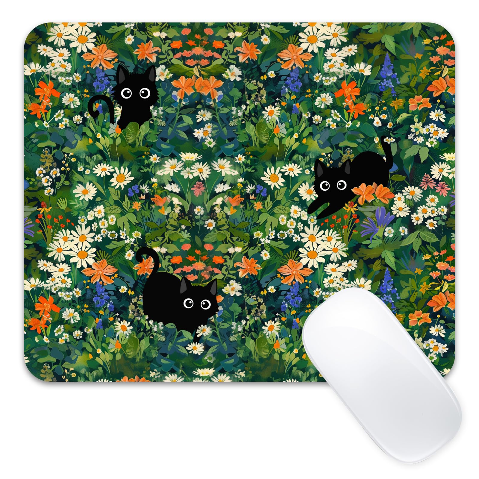 Amazon.com: Stanoha Cute Mousepad for Computer Black Cat Kawaii Cool ...