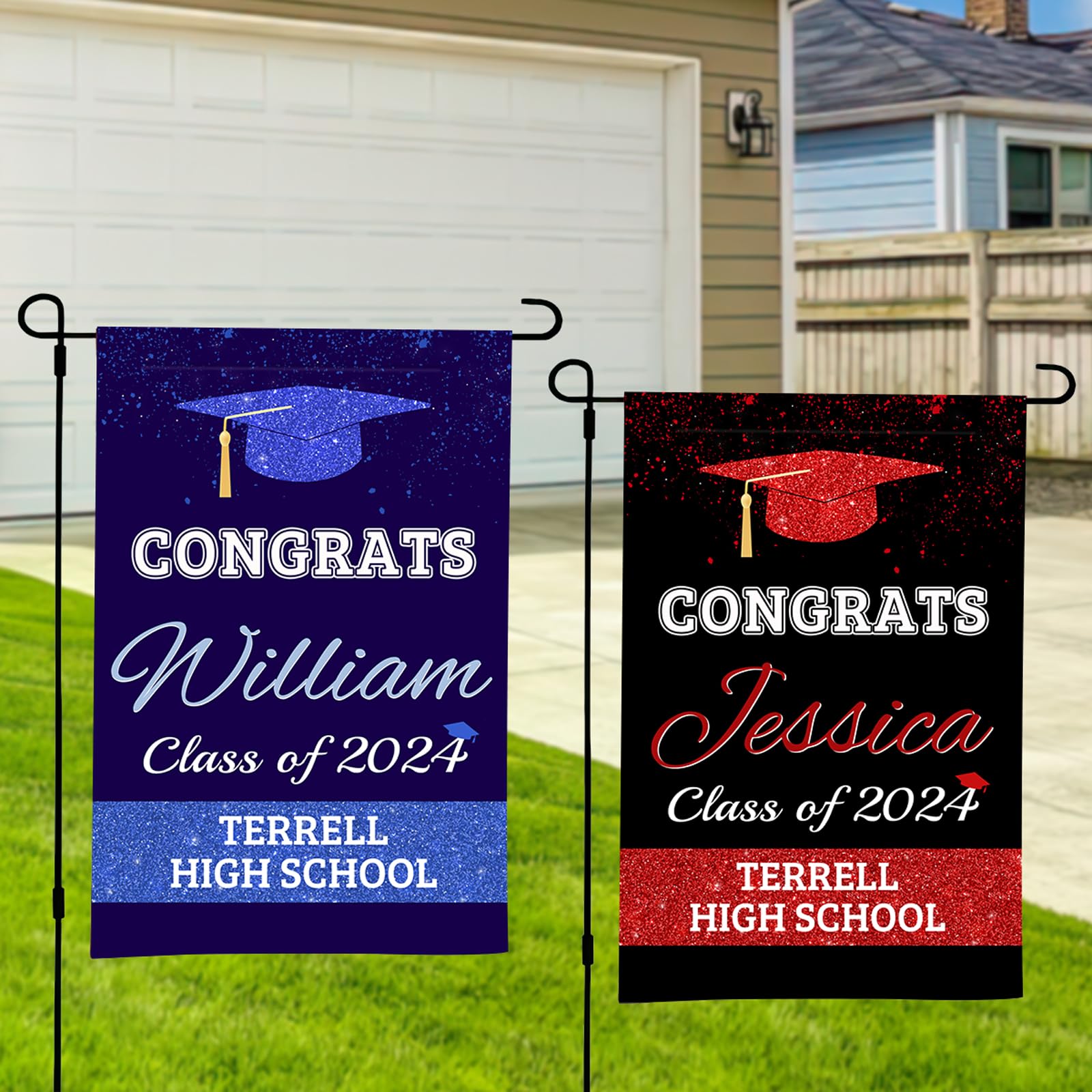Amazon.com : Personalized Graduation Garden Flag Gifts Custom Class of ...