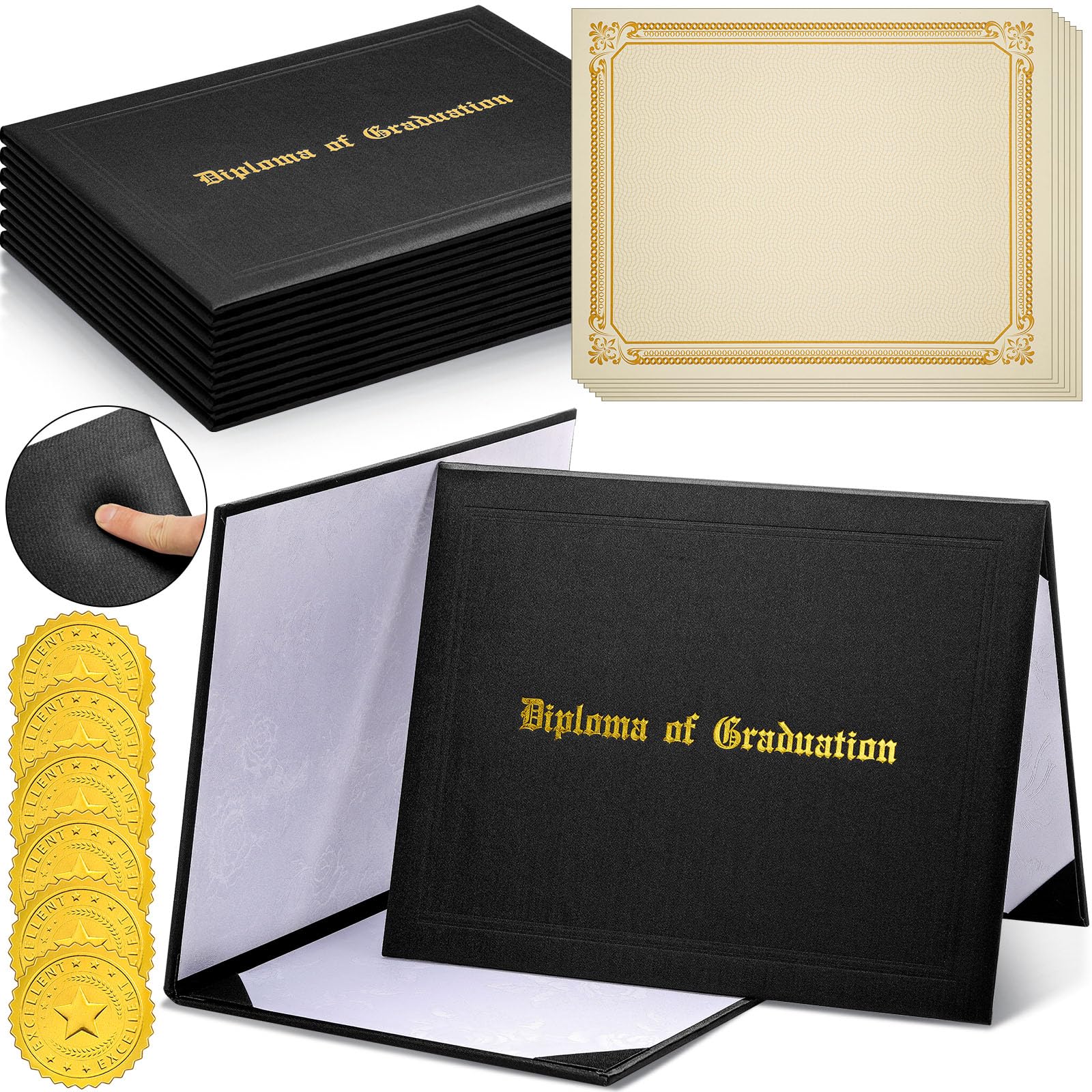 Amazon.com : Spakon 6 Set Certificate Kit for Graduation Include Fabric ...
