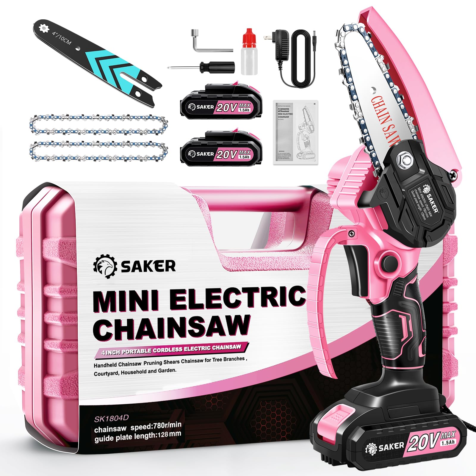 Amazon.com: Saker Mini Chainsaw,Portable Electric Pink Mini Chainsaw ...