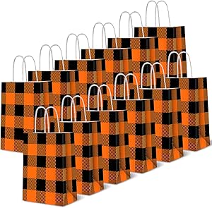 Amazon.com: Whaline 20 Pieces Thanksgiving Fall Halloween Paper Bags ...