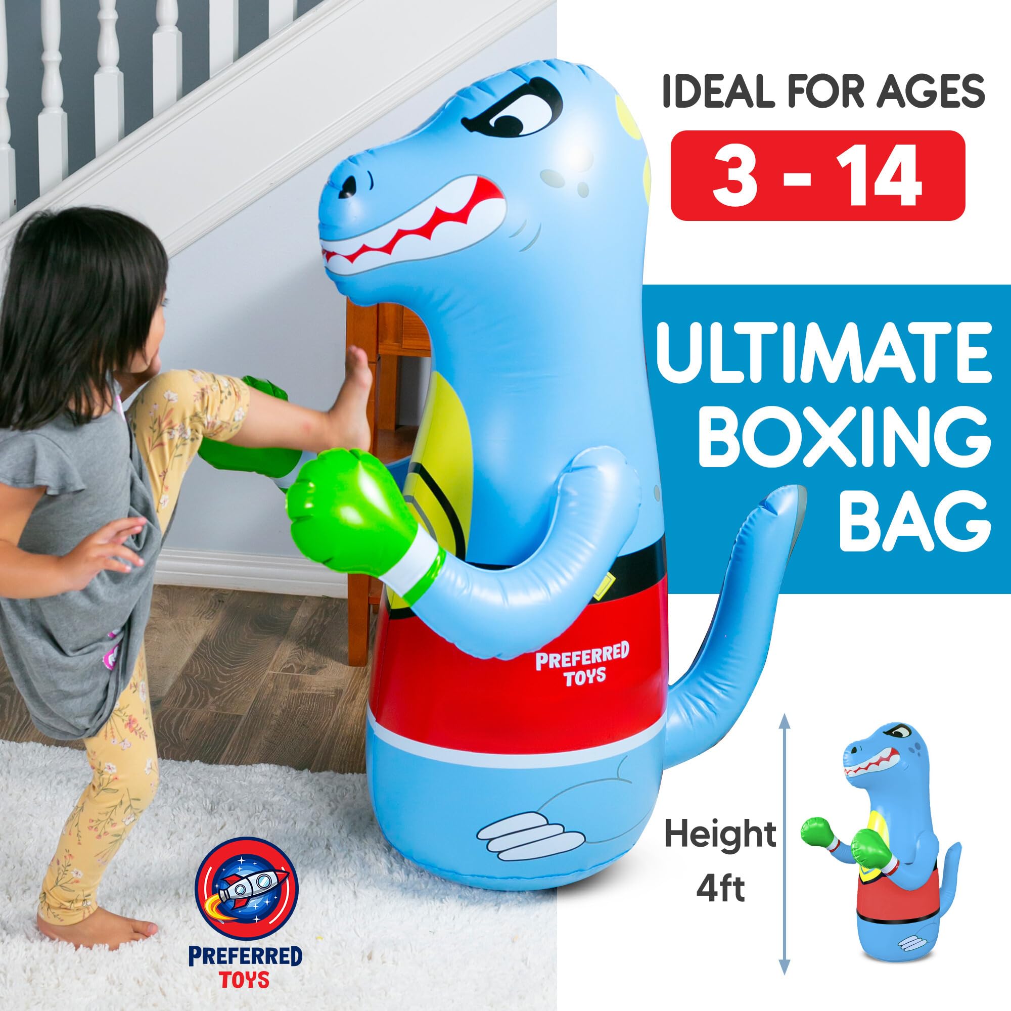 Snapklik.com : PREFERRED TOYS - Inflatable Punching Bag For Kids - Bop ...