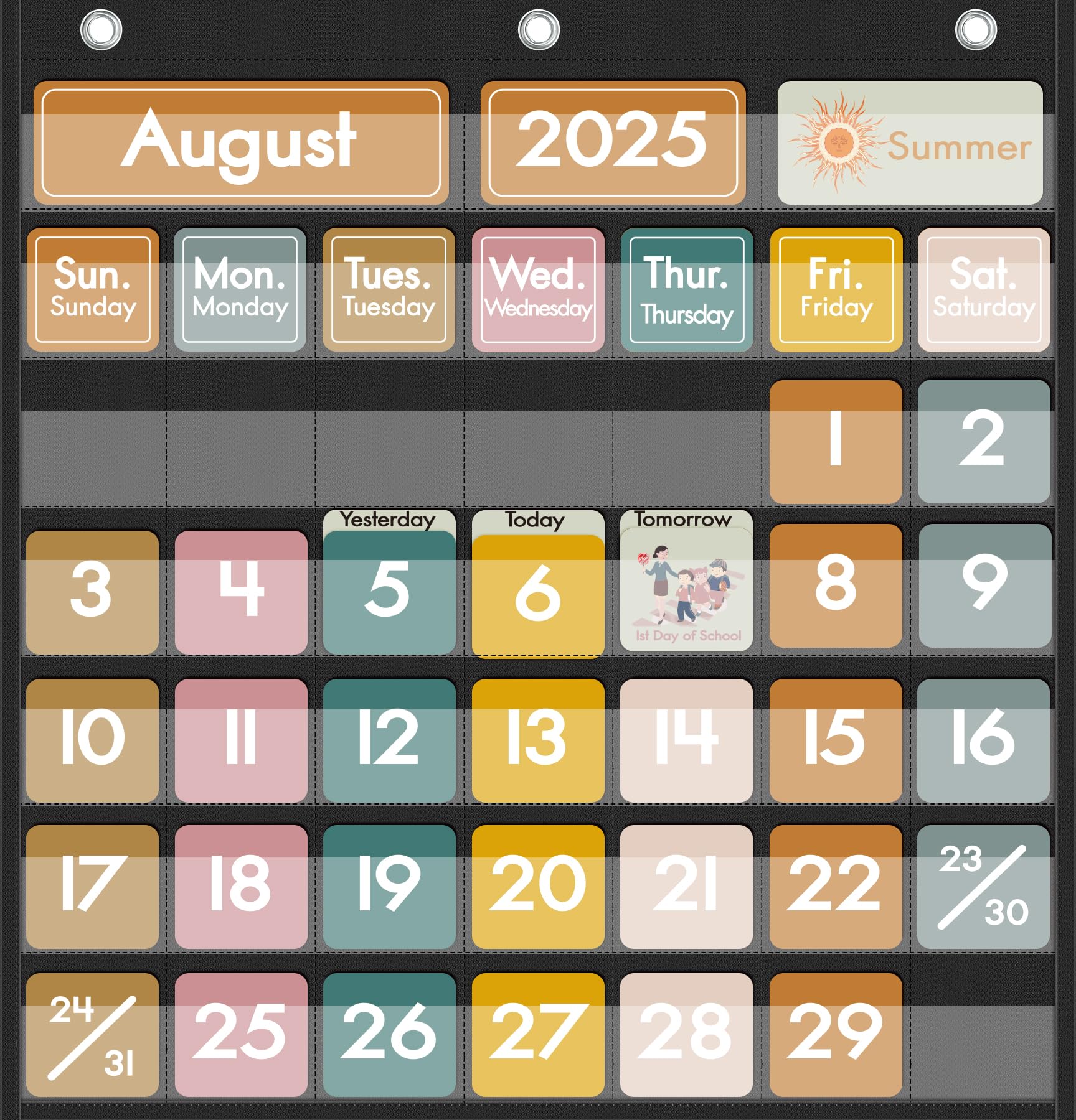 Snapklik.com : Jercecy 45 Pockets Classroom Calendar For Kids Learning ...