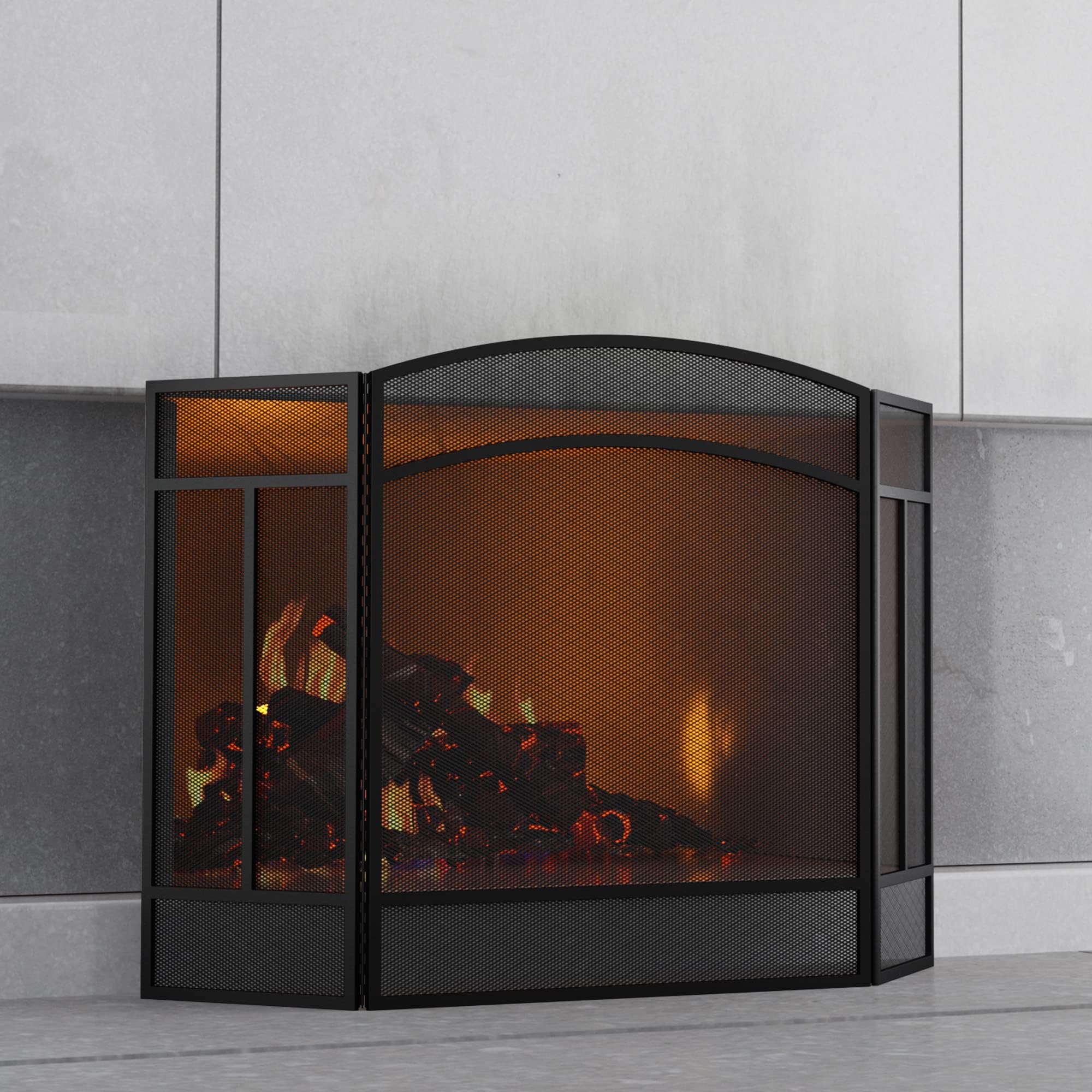 Amazon.com: Pleasant Hearth Classic Fireplace Screen, Black : Pleasant ...