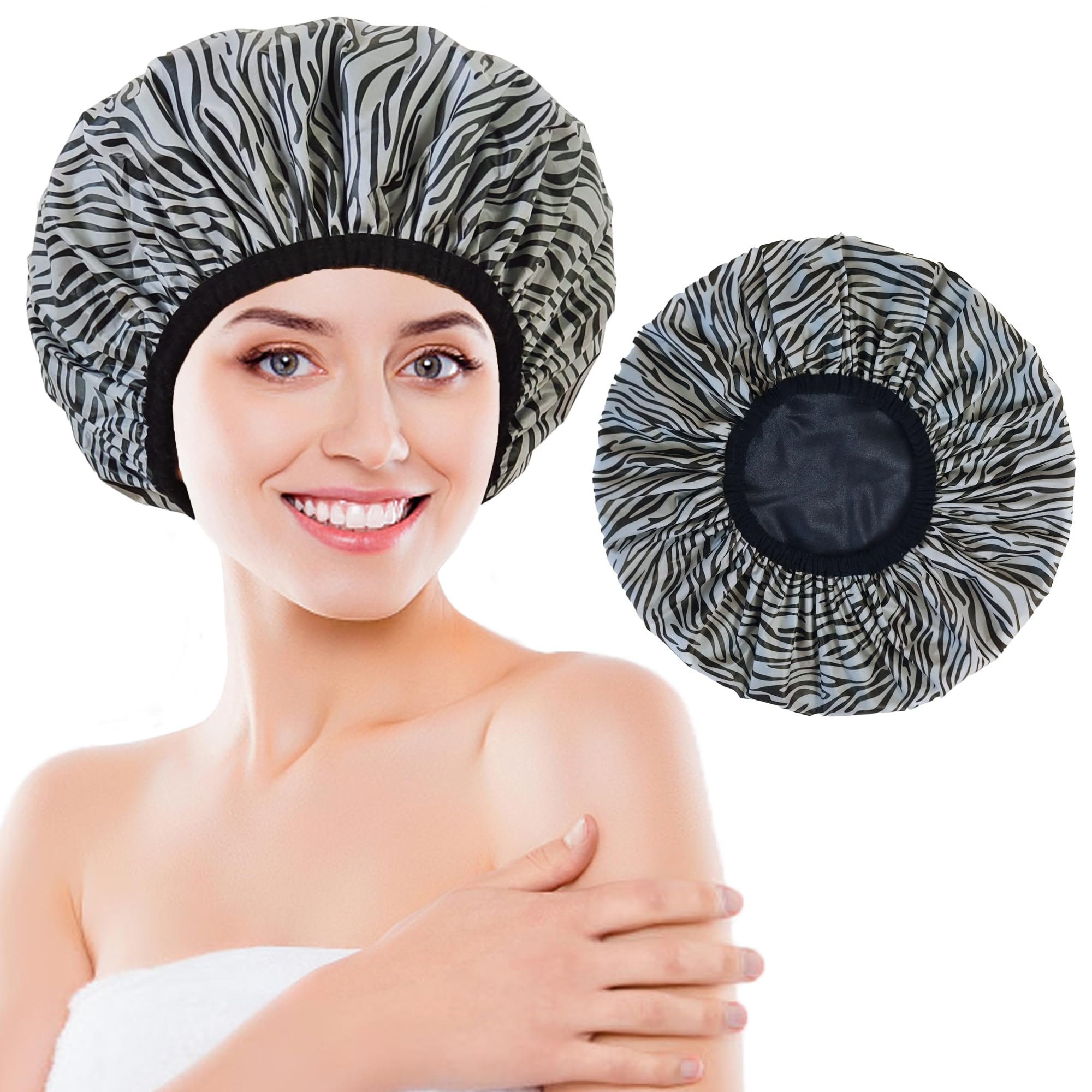 Amazon.com : choshion Shower Cap, Shower Cap Reusable Waterproof ...