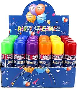 Amazon.com: 24 Pack of Party Streamer Spray String in a Can Children's ...