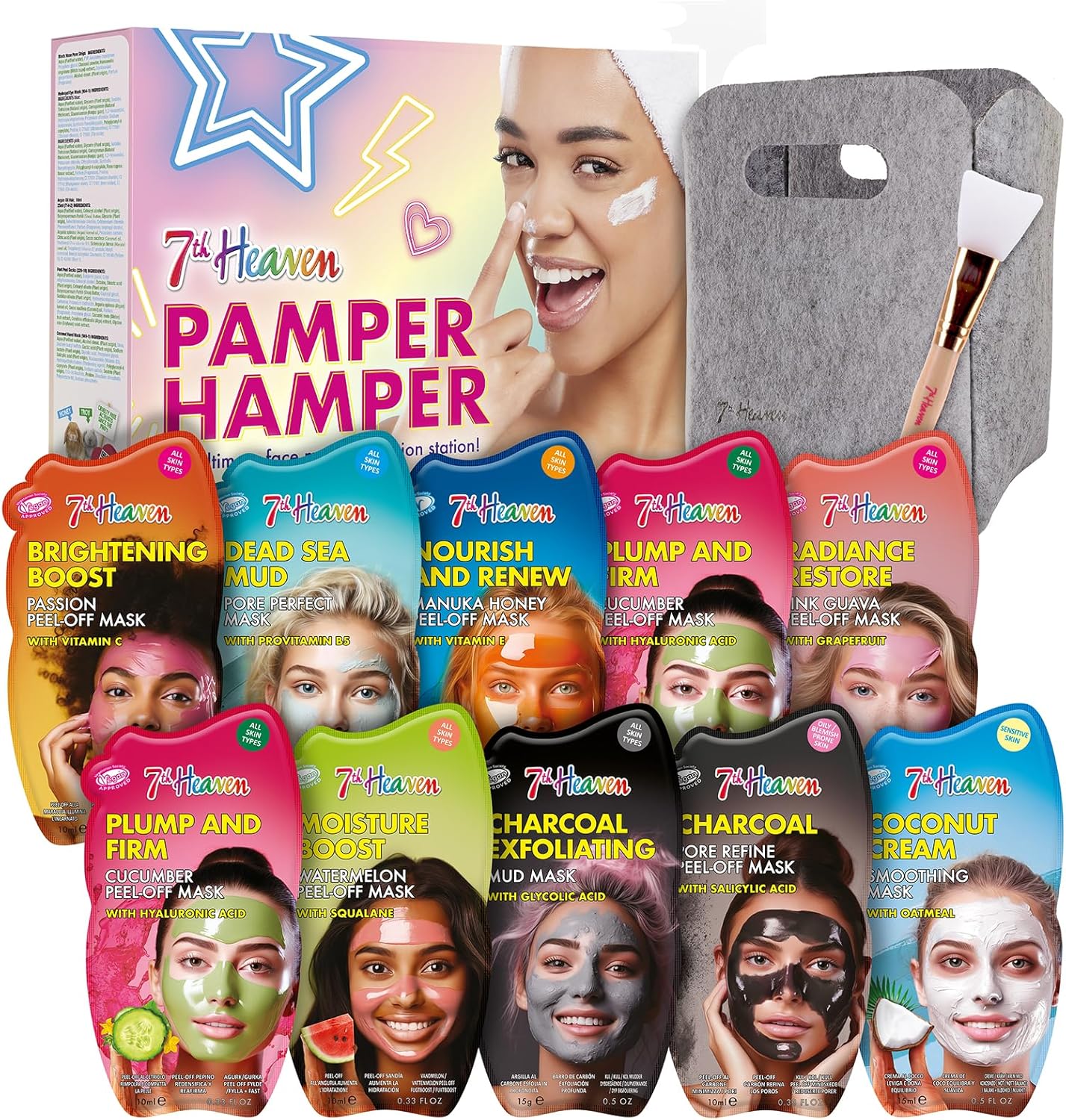 7th Heaven Pamper Hamper (Contains 10 Face Masks and a Spatula) Pamper ...