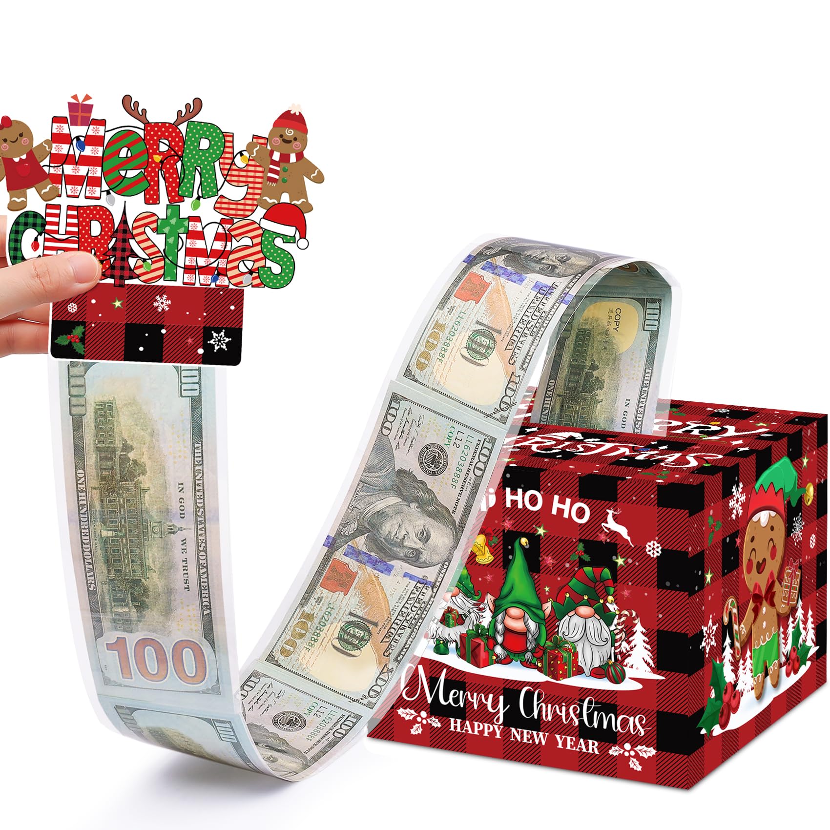 Amazon.com: Meiidoshine Christmas Money Box for Cash Gift Pull ...